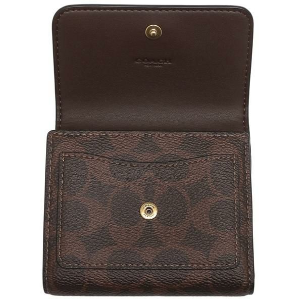 コーチ 三つ折り財布 ミラ スモール フラップ ウォレット ブラウン