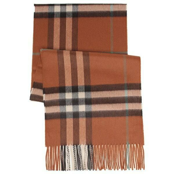 バーバリー マフラー ジャイアントチェック柄 フリンジ カシミヤ100